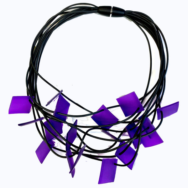 Lydia Bremer Necklace, Squares, Purple – Santa Fe Weaving Gallery